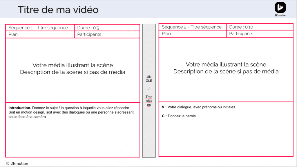 Modèle Storyboard video pour le web - téléchargement gratuit